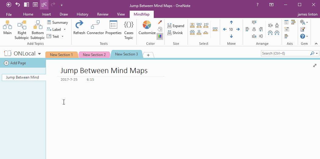 How To Jump Among OneNote Mind Maps Office OneNote Gem Add Ins