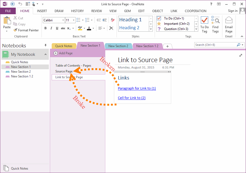 Check And Remove Broken Hyperlinks Between OneNote Pages Office 