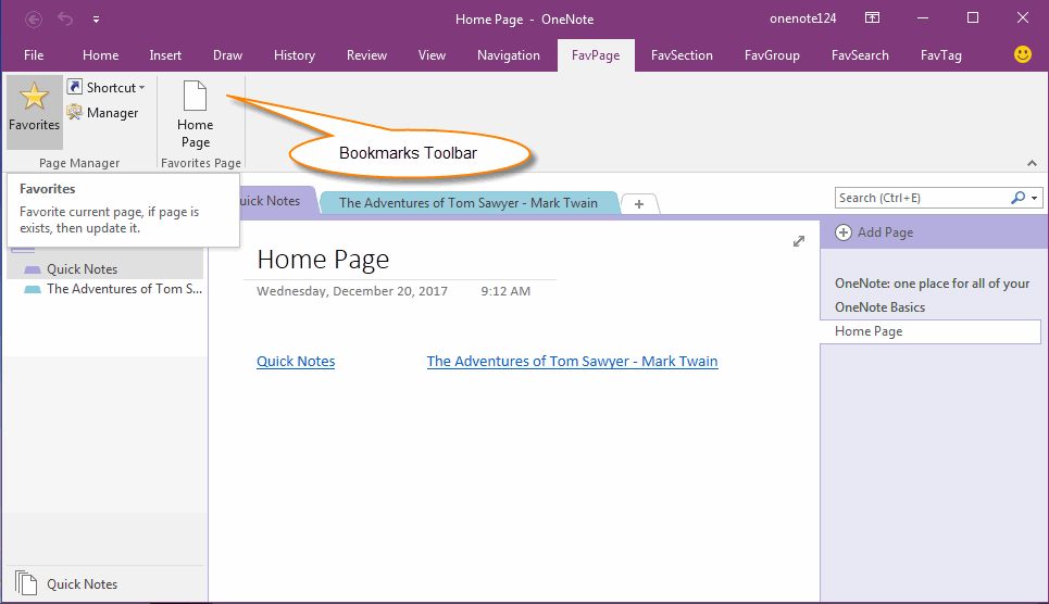 How To Create A Home Page For OneNote Office OneNote Gem Add Ins