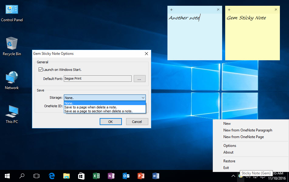 Desktop Sticky Note For OneNote Office OneNote Gem Add Ins
