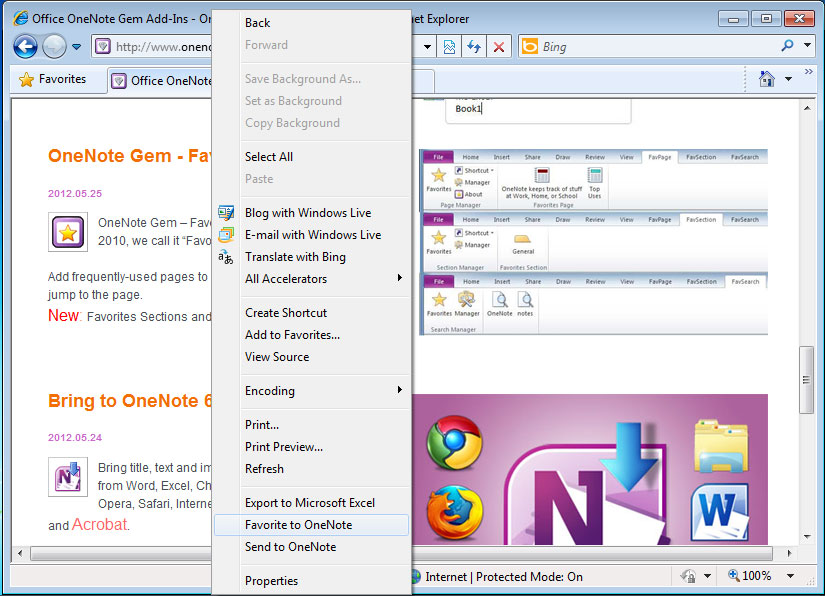Favorite Bookmark To OneNote For Internet Explorer Office OneNote 