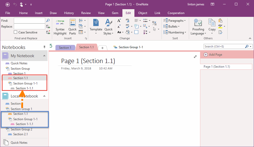 How To Merge 2 OneNote Section Groups Office OneNote Gem Add Ins