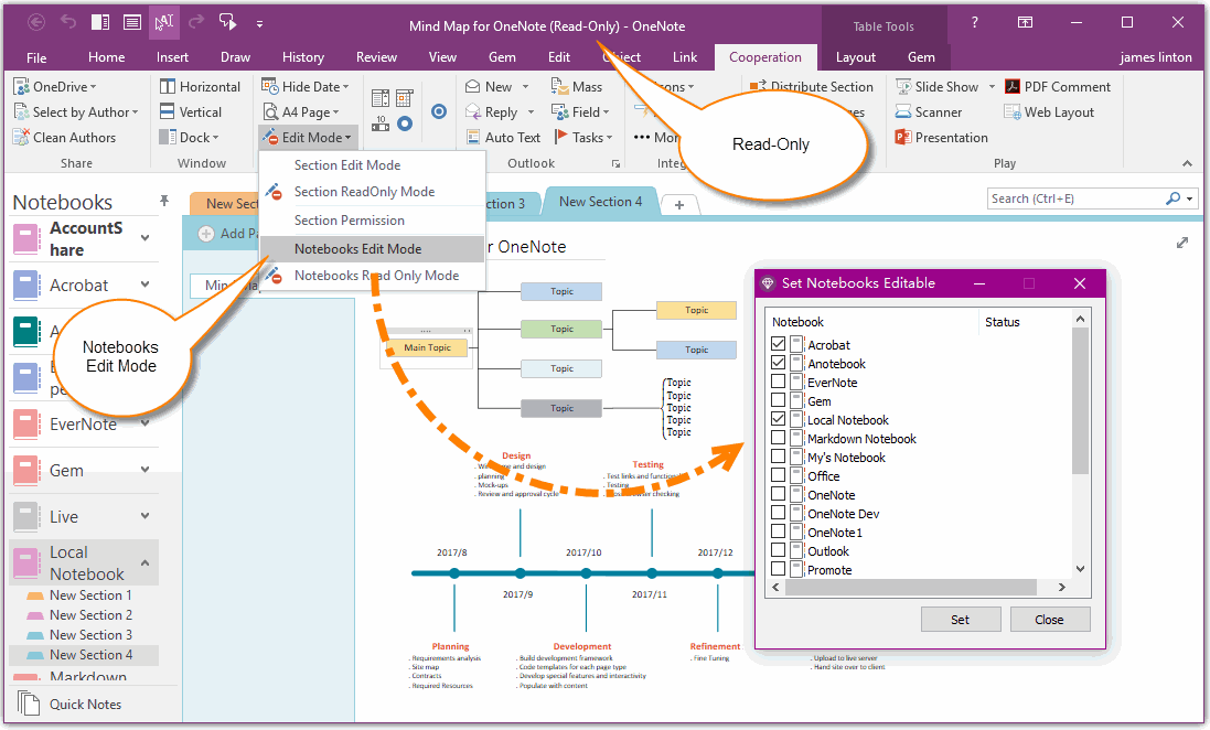 Set Multiple Notebooks To Read Only Office OneNote Gem Add Ins