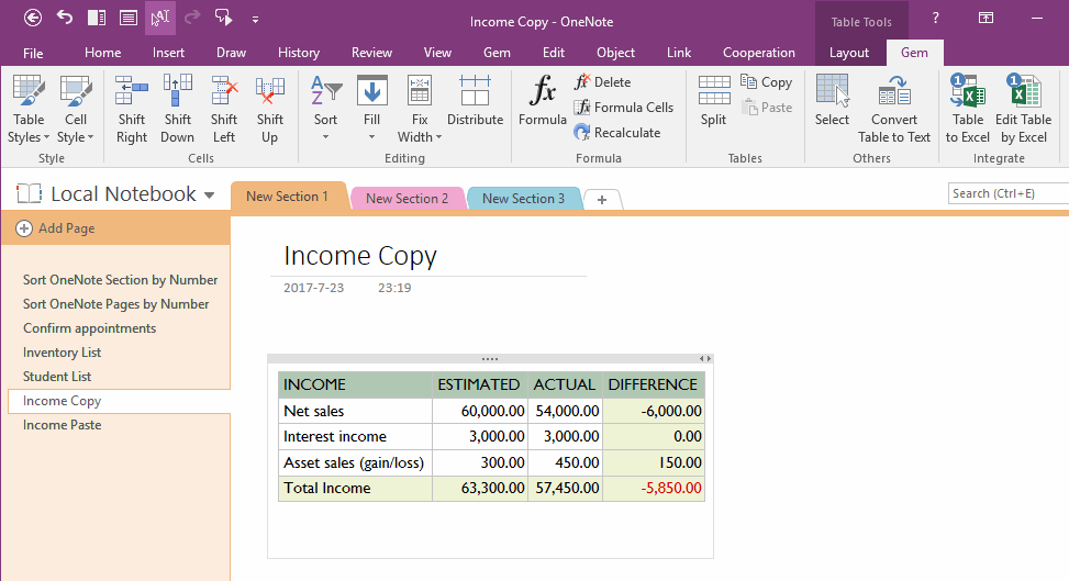 Copy OneNote Selected Cells Paste And Replace The Selected Cells In Another Table Office 