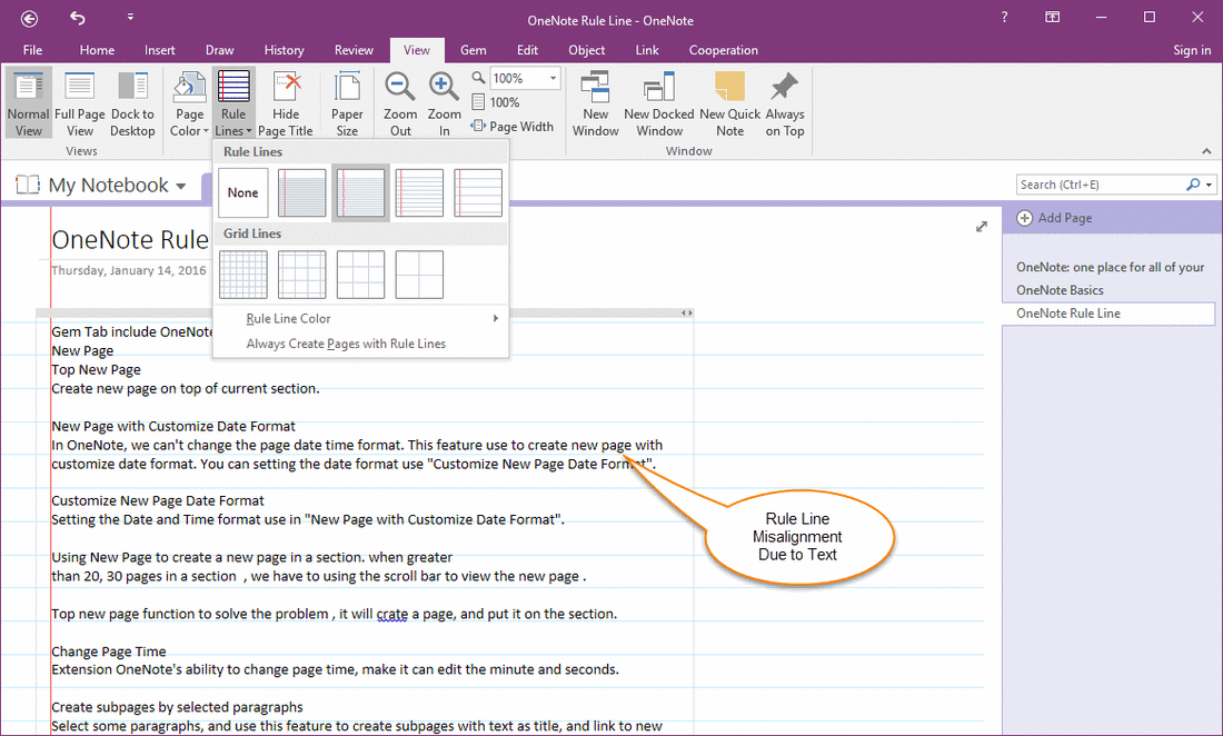 How To Typing Text On OneNote Rule Line Office OneNote Gem Add Ins