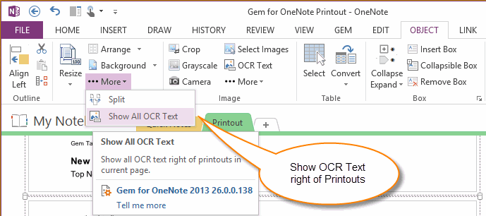 Show All OCR Text Of Printouts or Images In OneNote Office OneNote 