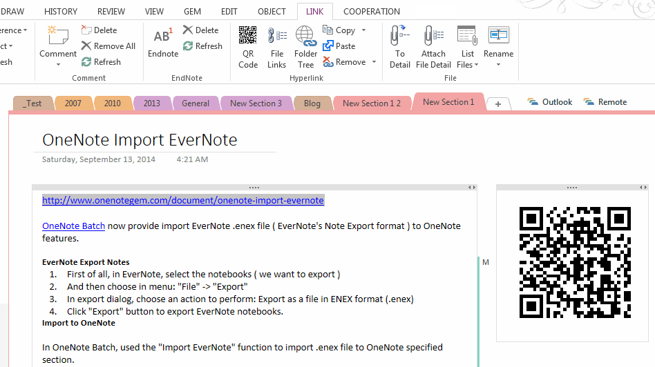 QR Code Generator For OneNote Office OneNote Gem Add Ins