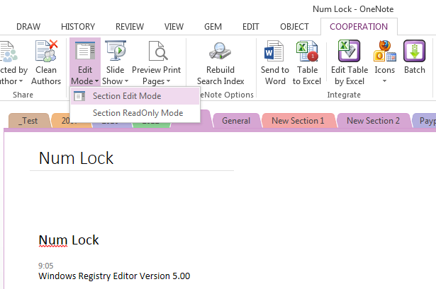 Switch OneNote Section Edit And Read Office OneNote Gem Add Ins