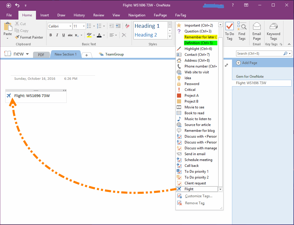 How To Create And Customize Tag In OneNote Office OneNote Gem Add Ins