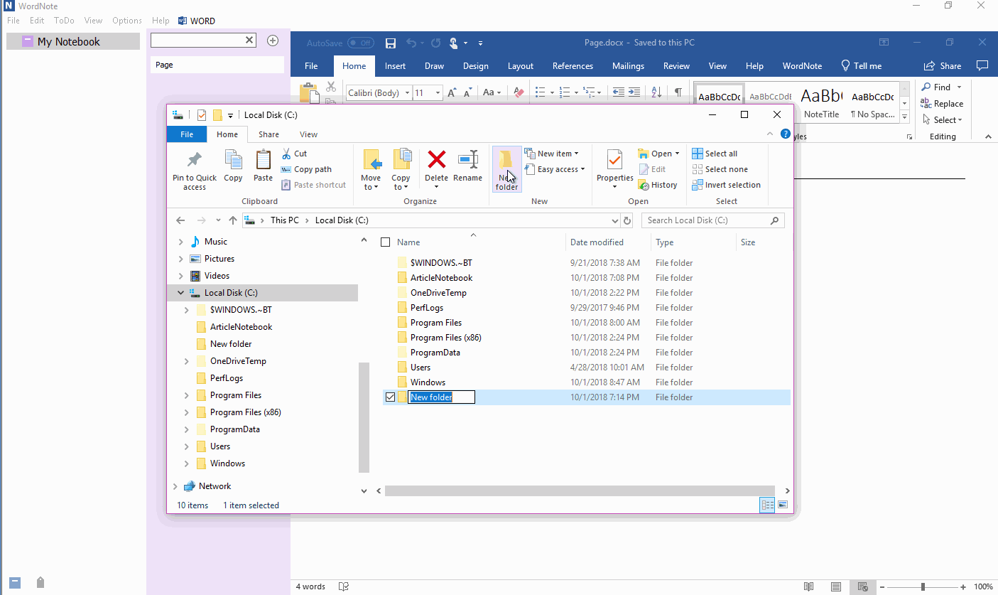 Open Any Windows Folder As A WordNote Notebook Office OneNote Gem Add Ins