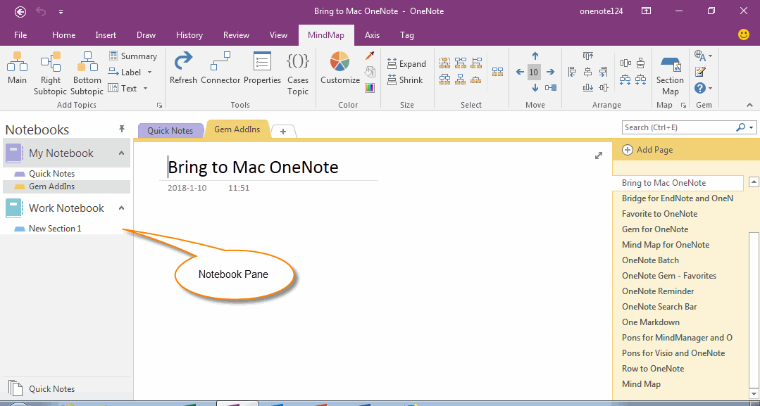 How To Pin Notebook Tree Pane To Left Side Of OneNote Office OneNote Gem Add Ins