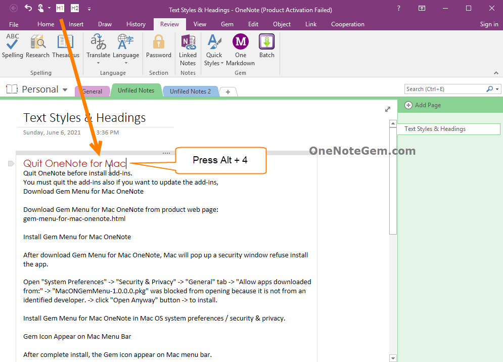 EXE How To Set Shortcuts For Custom Text Styles In OneNote Office