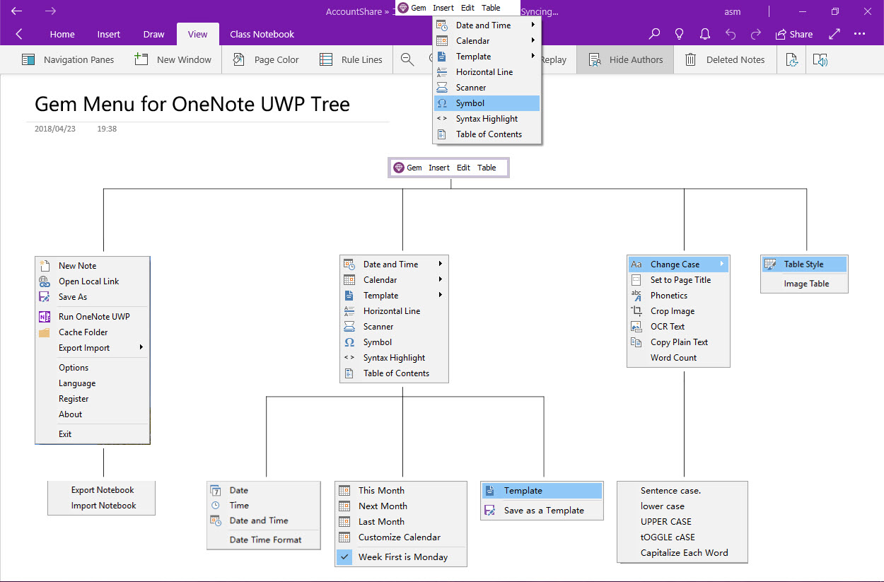 Gem Menu For OneNote UWP Office OneNote Gem Add Ins