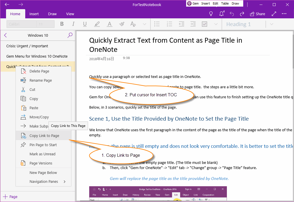UWP How To Create Table Of Contents TOC For Headings In OneNote For Windows 10 Office 