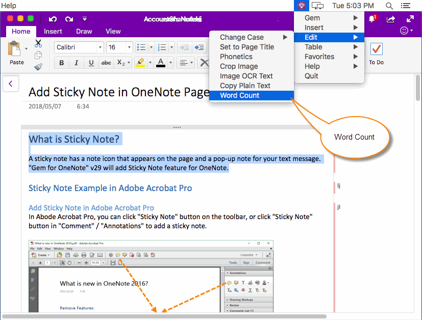 Mac Word Count For OneNote For Mac Office OneNote Gem Add Ins