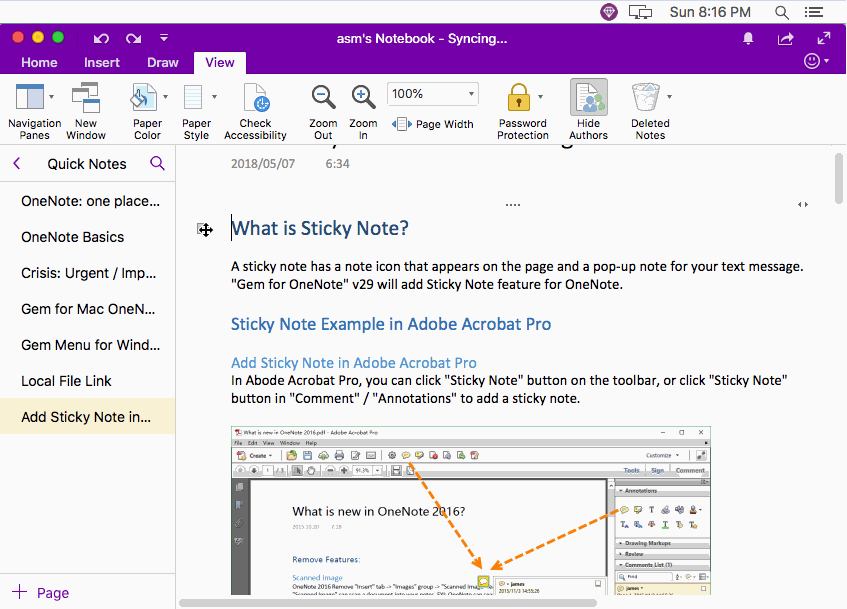 MAC How To Create Table Of Contents In OneNote Page Office OneNote 