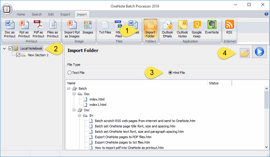 How To Import Existing HTML Files With Folder Structure Into OneNote 