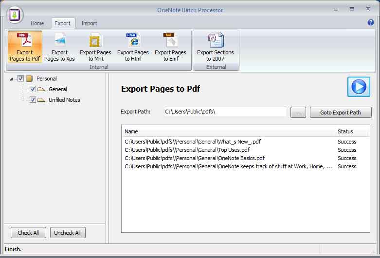 Export OneNote Pages To PDF Files Office OneNote Gem Add Ins