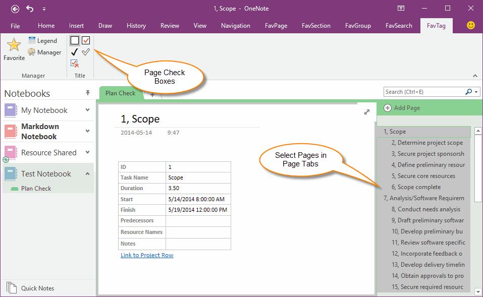 Insert Check Box Into OneNote Page Title For Project The Check Box 