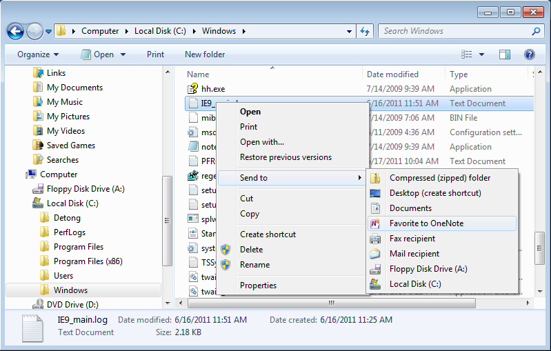 Favorite Bookmark To OneNote For Windows Explorer Office OneNote 