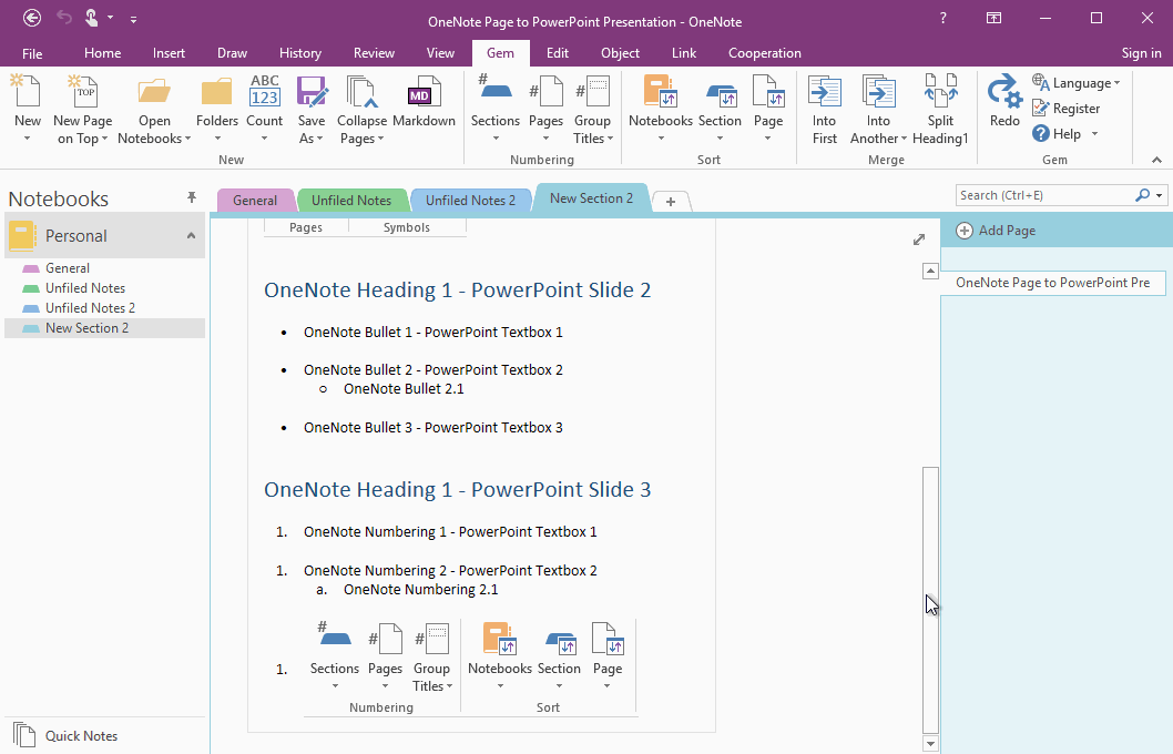 EXE Convert OneNote Page To PowerPoint Presentation Slides Text