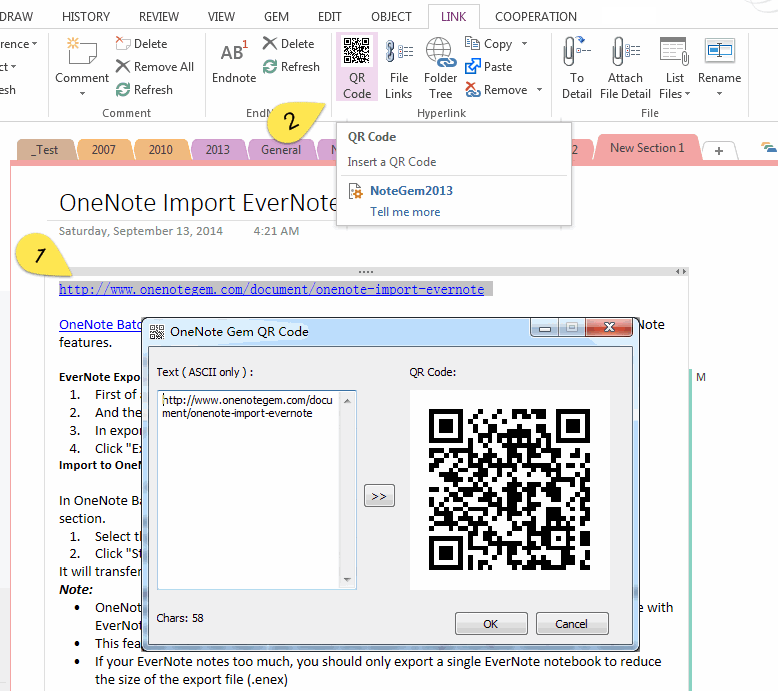 QR Code Generator For OneNote Office OneNote Gem Add Ins