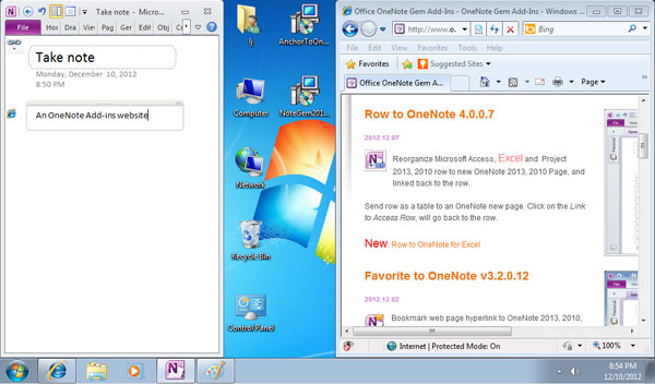 OneNote Dock To Desktop Top Bottom Left Or Right Side Office 