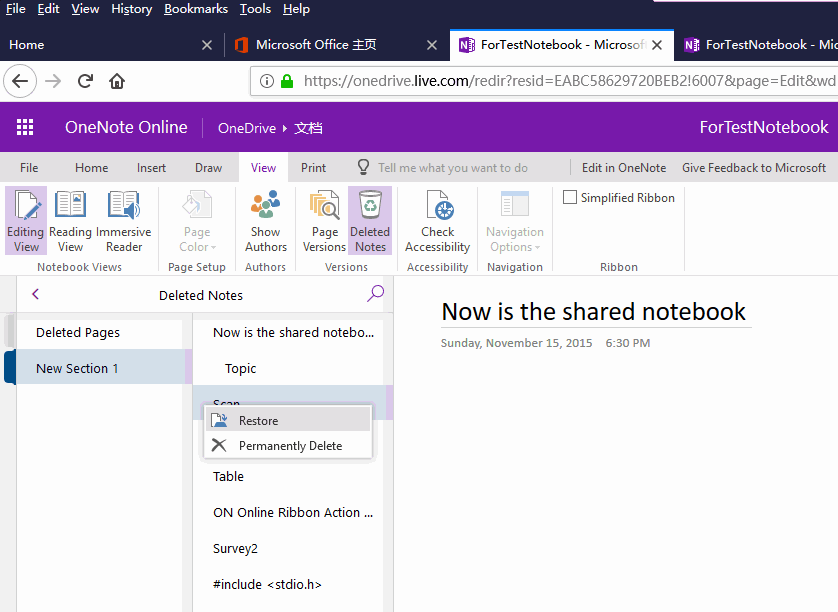IOS How To Recover The Deleted Section In IPad OneNote Office 