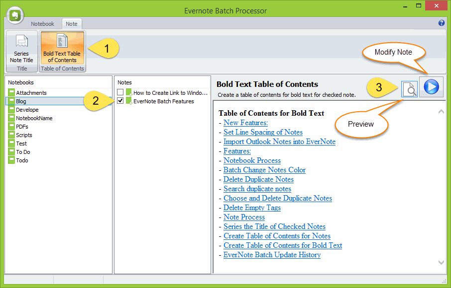 How To Create Table Of Contents For Bold Text In Evernote Office 