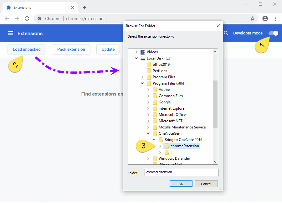 How To Install Bring To OneNote In Chrome Developer Mode Office 