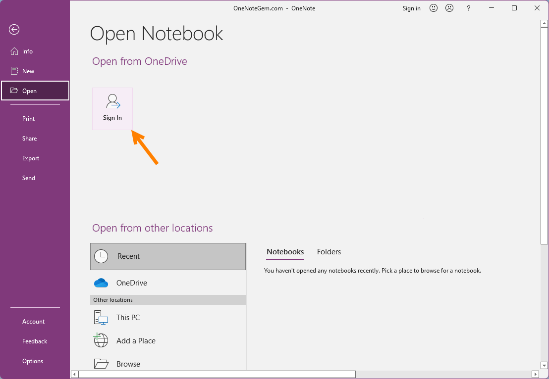 How To Open Notebook From Onedrive In OneNote 2021 Office 
