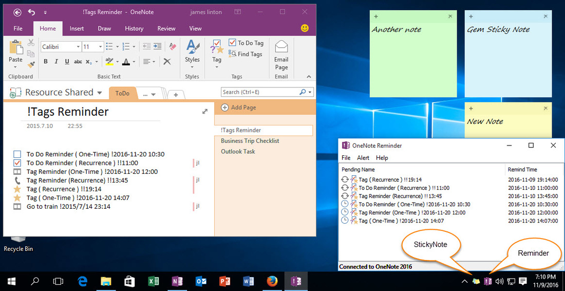OneNote Reminder Office OneNote Gem Add Ins